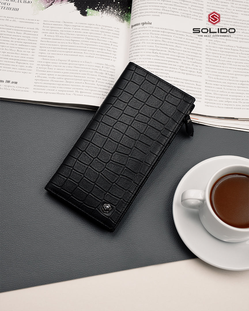 Leather wallet with zip pocket inside | Solido - Pure elegance – Solido ...